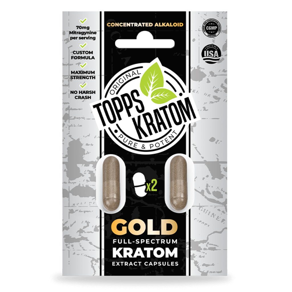 Buy Full Spectrum Kratom Extract Capsules | 2 Pack | Topps Kratom